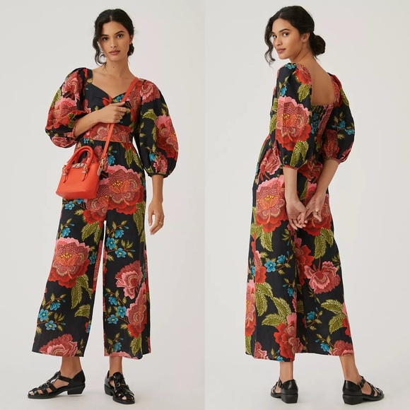 FARM Rio | Pants & Jumpsuits | Farm Rio Anthropologie Linen Blend ...